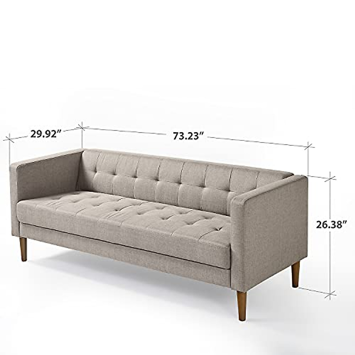 ZINUS Pascal Sofa Couch / Tool-Free, Easy Assembly, Oatmeal
