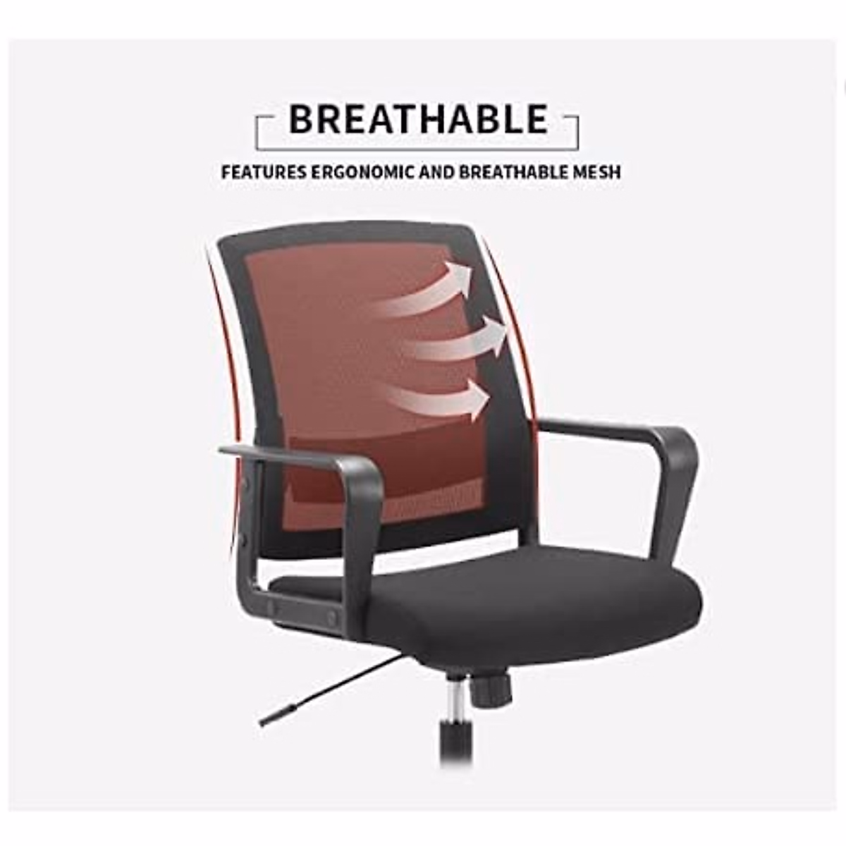 CLATINA Office Chair Mid Back Ergonomic Desk Chairs Rolling Mesh Computer Chair with Executive Lumbar Support and Height Adjustable Design for Home Offic (4 Pack)