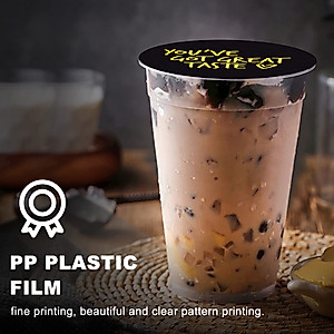 JIAWANSHUN Tea Cup Sealer Film Roll Cup Sealing Film PP Plastic Sealing Film 3000pcs Roll for Plastic Cup 90-105mm (3.55"- 4")