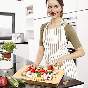 Mosskic Cheese Board and Knife Set,Bamboo Charcuterie Boards Platter Serving Tray for Housewarming Party Birthday Wedding Gifts