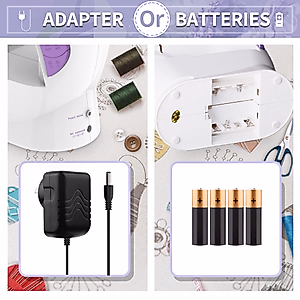 Mini Sewing Machine with 42PCS Sewing Kit, Foot Pedal, Adapter (Purple)