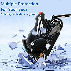 【2 in 1】 SKPY 3D Cartoon Locomotive Silicone Fashion Protective Case Cover Compatible with Sony WF-1000XM4 with Carabiner Cleaning Tools for Boys Girls Womens Mens Teens