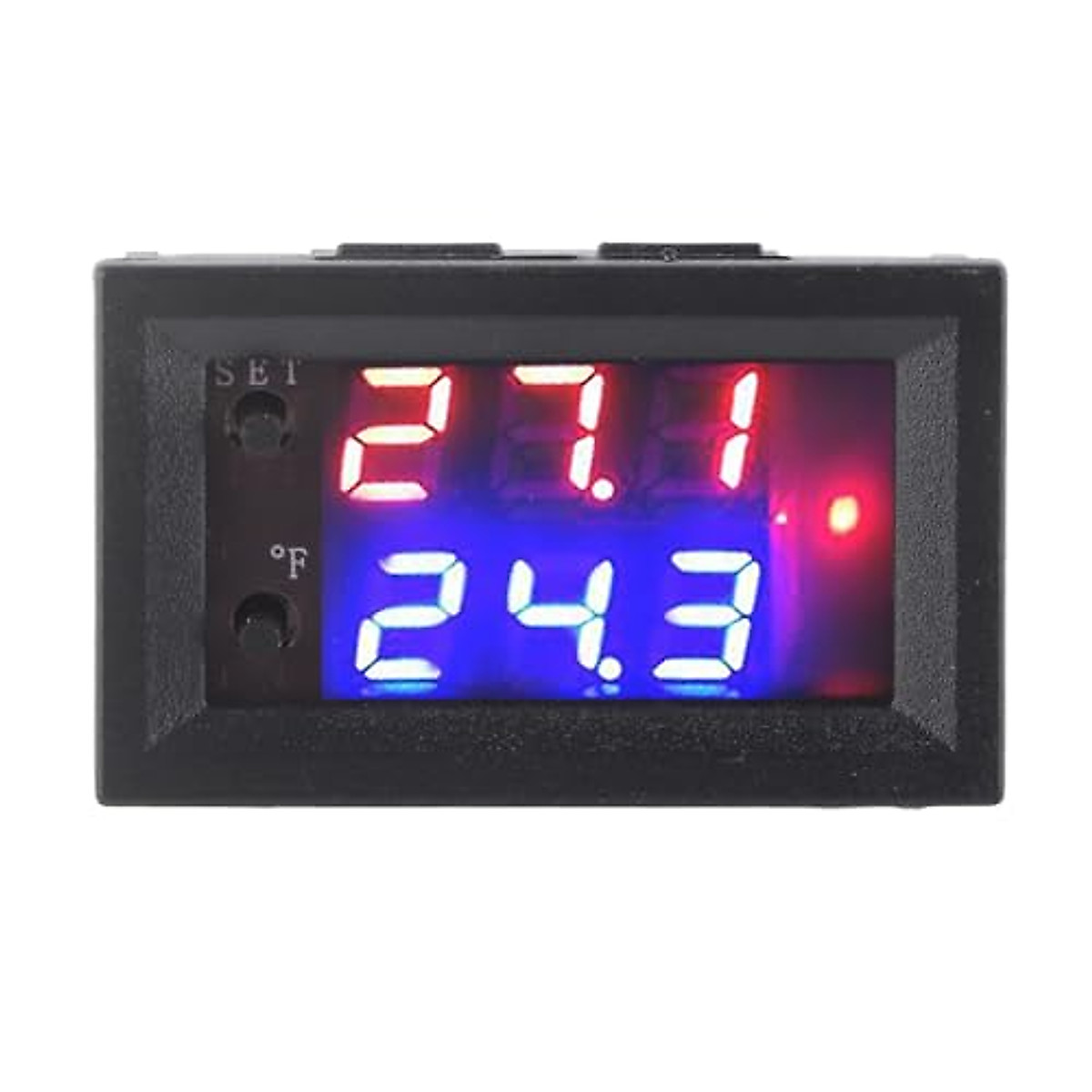 DC 12V All Purpose Digital Temperature Controller Thermostat with Sensor Programmable Dual Color LED Display Monitor
