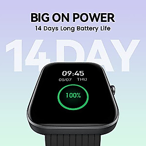 Amazfit Bip 3 Smart Watch for Android iPhone, Health Fitness Tracker with 1.69" Large Display,14-Day Battery Life, 60+ Sports Modes, Blood Oxygen Heart Rate Monitor, 5 ATM Water-resistant (Black)