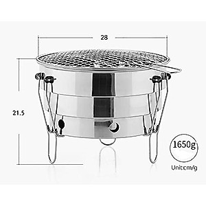 SLATIOM Camping BBQ Equipment Folding Telescopic Small Oven Outdoor Round Picnic Grill Portable Grill