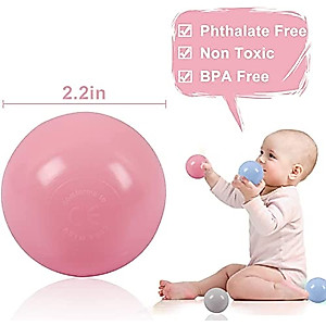 LANGXUN 100pcs Soft Plastic Ball Pit Balls - Plastic Toy Balls for Kids - Ideal Baby Toddler Ball Pit, Ball Pit Play Tent, Baby Pool Water Toys, Kiddie Pool, Party Decoration, Photo Booth Props