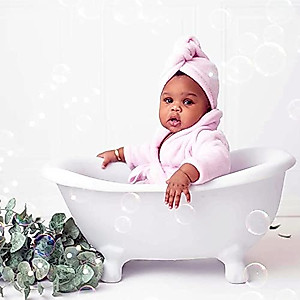 Newborn Photography Prop Bathrobe Baby Photo Props Bathrobe Outfits Infant Bath Robe Bath Towel Sets for Boy Girl Newborn Photography Outfits Spa Salon Baby Photoshoot Props 6-13 Months(Large, Pink)