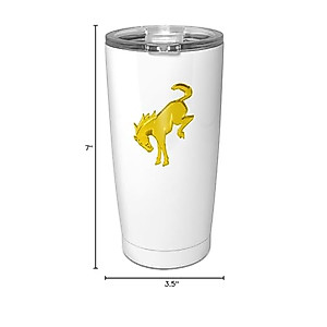 iPick Image for Ford Bronco in Yellow Color 20 oz Dual-Wall Insulated Stainless Steel White Travel Tumbler
