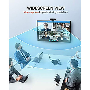 DEPSTECH Webcam with Microphone, 1080P HD Webcam with Auto Light Correction for Desktop/Laptop, Streaming Computer USB Web Camera for Video Conferencing, Teaching, Streaming, and Gaming-D04