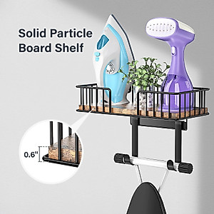 Punmoy Ironing Board Hanger Wall Mount, 2-Tier Iron and Ironing Board Holder with Removable Hooks (T-Shaped Legs), Laundry Room Organization and Storage Wall Mounted