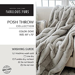 Fabulous-Furs Donna Salyers Posh Faux-Fur Throw Blanket, Vegan Mink Blanket, 60x72 in, Dove