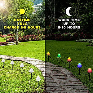 Remagr 4 Set 48 LED Mushroom Solar Lights 50 ft Mini Shaped Pathway Landscape Modes Powered Night Light Waterproof for Garden Patio Lawn Backyard Christmas , multiple colors
