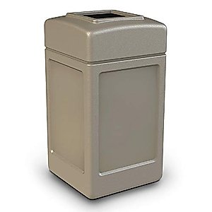Commercial Zone Products 732102 Square Waste Container,Beige,42 Gallon