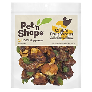 Pet 'n Shape Chik 'n & Fruit Wraps, 16 oz - Healthy, Protein Rich Treats for Dogs