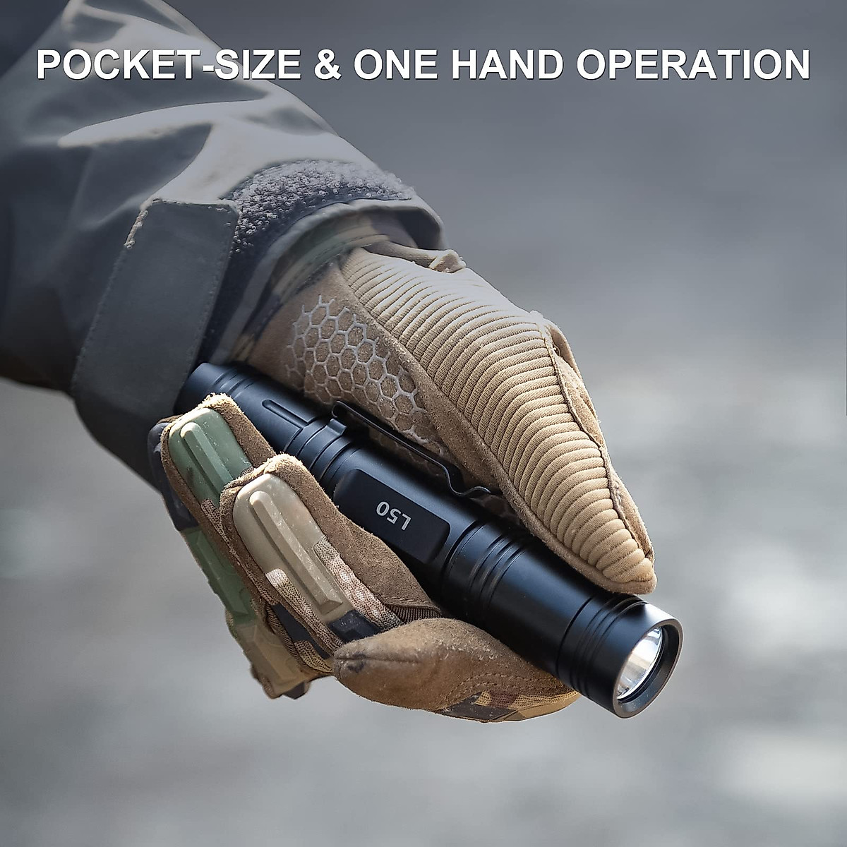 WUBEN L50 Rechargeable Flashlight, 1200 High Lumens Tactical Super Bright LED Flashlight, 5 Modes & IP68 Waterproof Pocket EDC Flash Light for Emergency, Rescue, Inspection, Repair