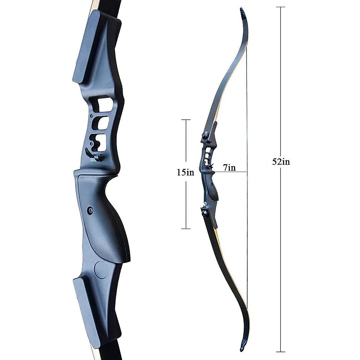 Vogbel Archery Recurve Bow and Arrows for Adults 52" Archery Set 30-50lb Takedown Bow Right Hand Metal Riser with Arrows Quiver for Hunting Shooting(40lb)