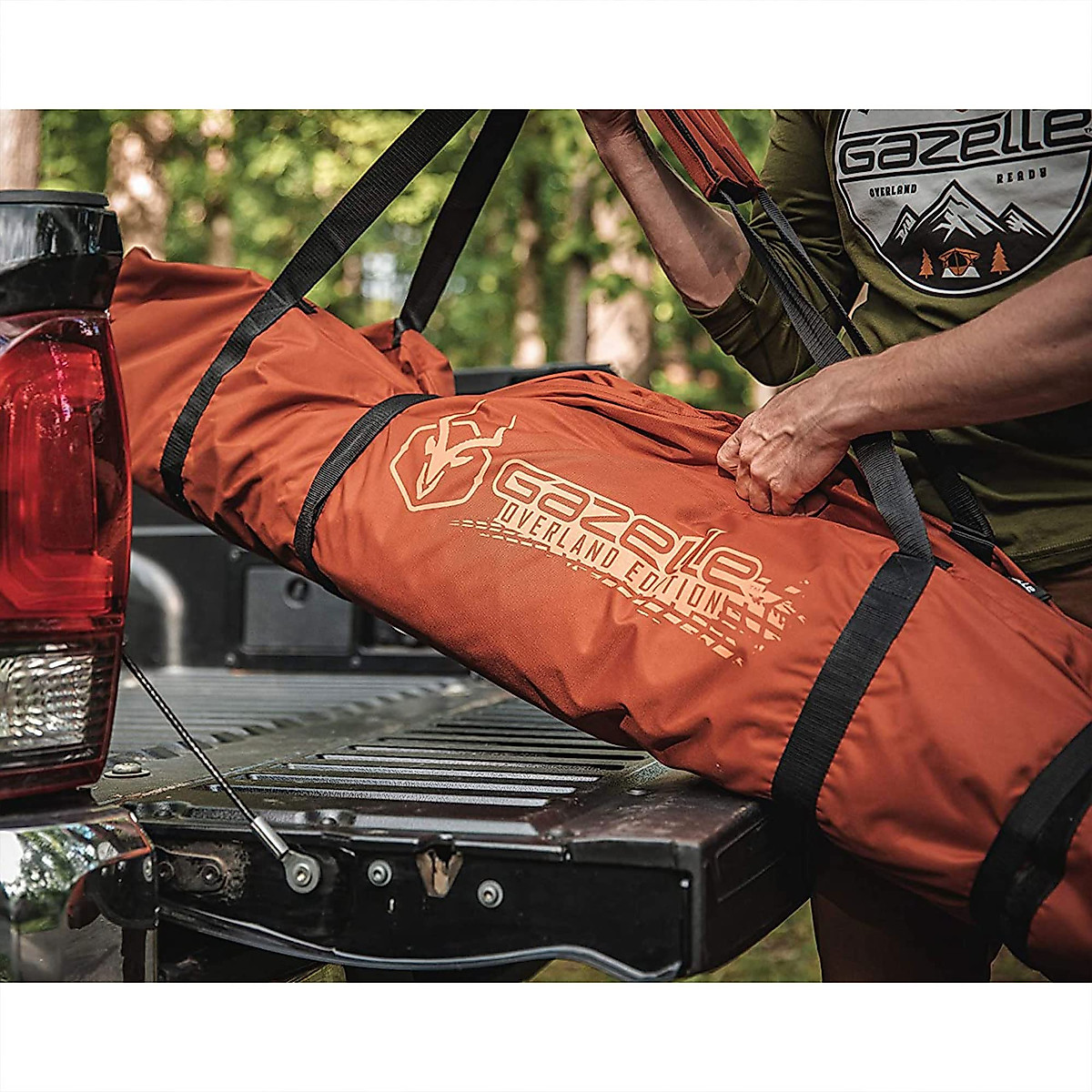 Gazelle T4 Extra Large 2 Door 4 Person Instant Portable Pop Up Outdoor Camping Hub Tent with Removable Floor and Rain Fly, Easy Setup, Orange