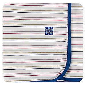KicKee Pants Print Swaddling Blanket (Everyday Heroes Multi Stripe - One Size)