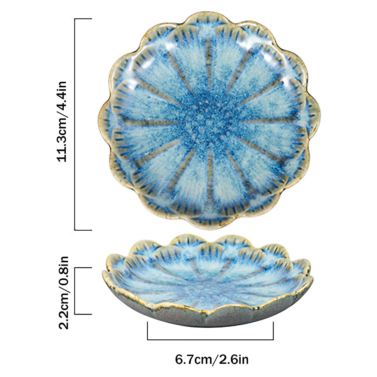 BTOYM Jewelry Dish, Ring Holder Dish Ceramic Jewelry Tray Lotus Leaf Trinket Dish Small Decorative Trinket Dish Plates Little Dishes Key Bowl Trinket Tray for Vanity & Dresser