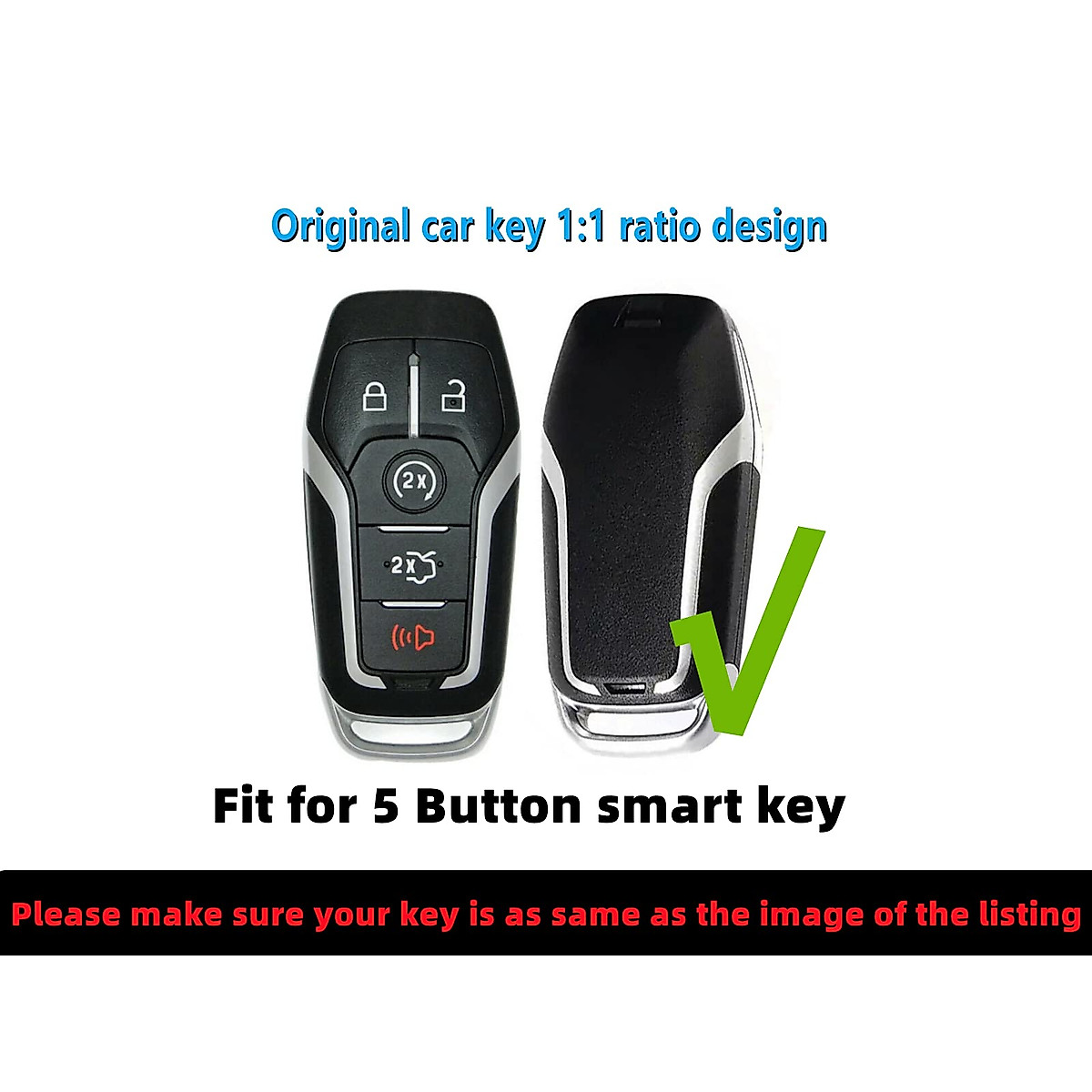 REPROTECTING Silicone Rubber Key Fob Cover Compatible with 2013-2018 Ford Edge Explorer F-150 F-250 Super Duty F-350 Super Duty Fusion Mustang Lincoln MKX M3N-A2C31243300