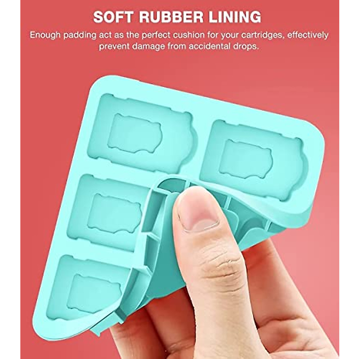 EUROA Nintendo Switch Game Holder - 12 Cartridge Storage Case, Protective Hard Shell, Soft Lining Rubber, Portable - Pink