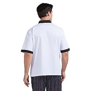 Nanxson Unisex Chef Jacket Men's Chef Coat Restaurant Kitchen Chef Uniform CFM0016 (White Shortsleeve, M)