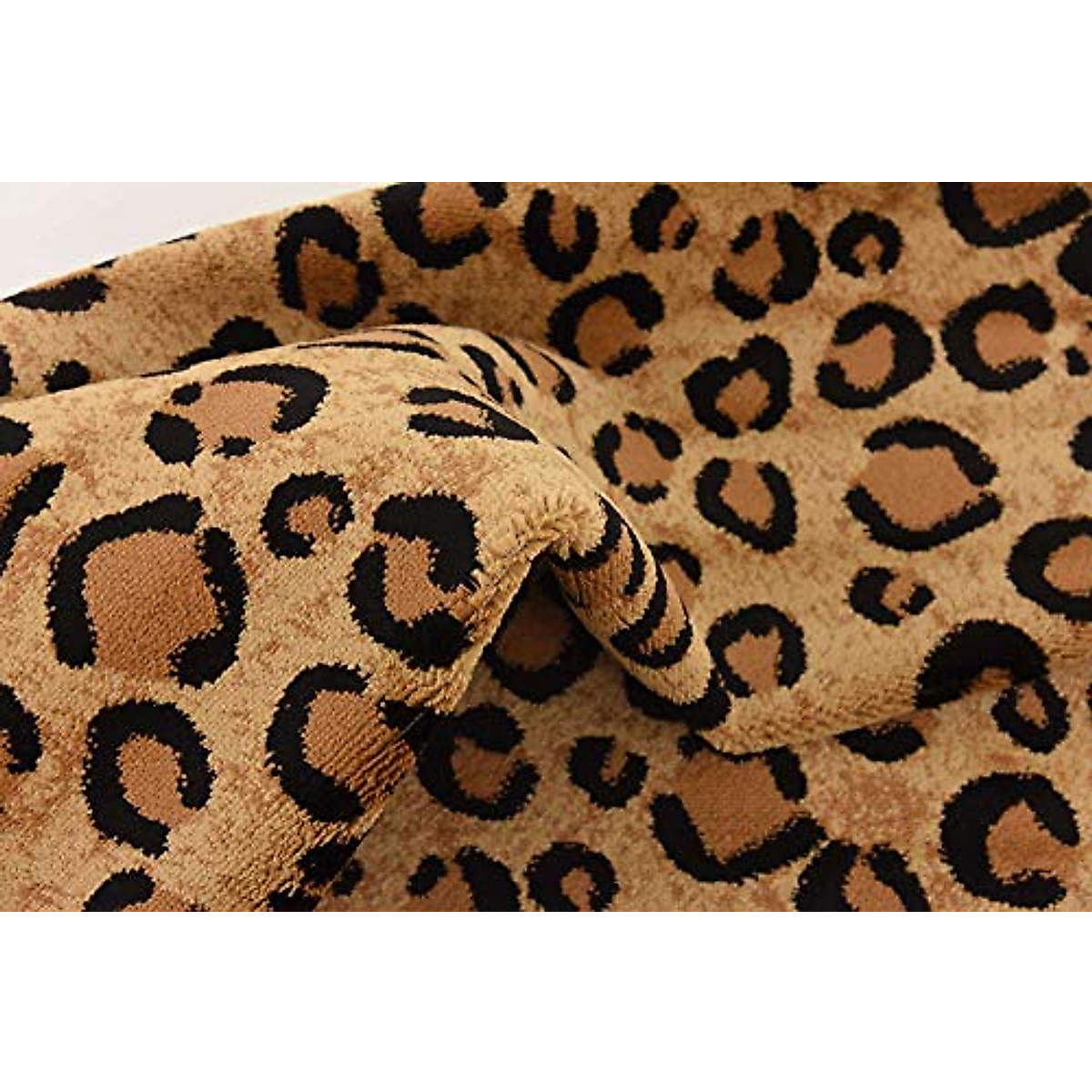 Unique Loom Wildlife Collection Area Rug - Leopard (5' 3" x 8' Rectangle, Light Brown/ Black)