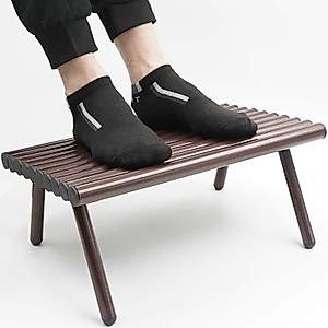 Nijoam Foot Rest for Under Desk at Work - Ergonomic Design Under Desk Footrest Foot Stool Under Desk Metal with Massage Surface (Brown)