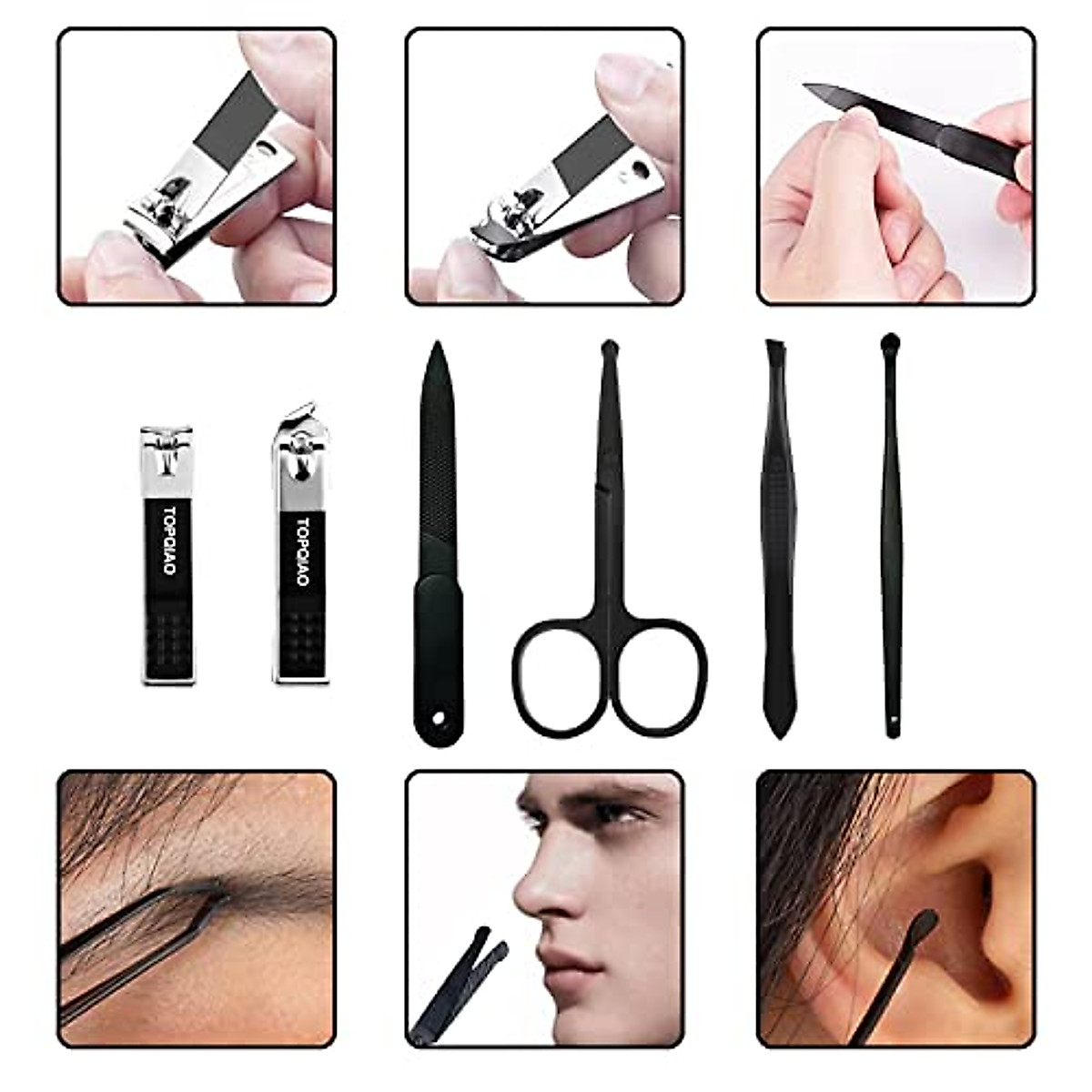 Nail Art Set Nail Clipper Pedicure Set, 6 Piece Nail Scissors, Sharp Stainless Steel Nail and Toenail Scissors,. Nail Care Tools with Luxury Travel Case