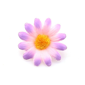 RLECS 100PCS 40mm Artificial Daisy Purple Silk Daisy Gerbera Flowers Head Sunflower for Party, Wedding, Art Hall, Office, Shop, Home, Garden Decoration