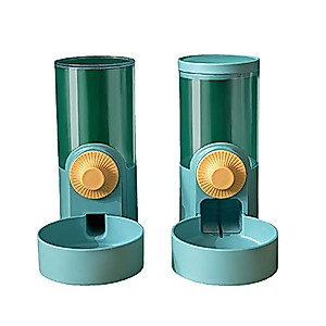 Pet Dog Cat Hanging Automatic Feeders Drinking Bowls 40oz,2 PCS Auto Gravity Pet Feeder and Water Set, Cage Pet Feeding Bowls Dispenser for Cats Dogs Puppy, Rabbit Hamsters Chinchilla Hedgehog Ferret