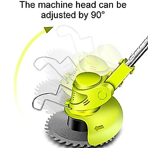 Electric Lawn Mower, Rotary Weeder with 24V/10000MA Cordless Adjustable Length 1-36CM 90° Rotatable Machine Head for Home Small Garden