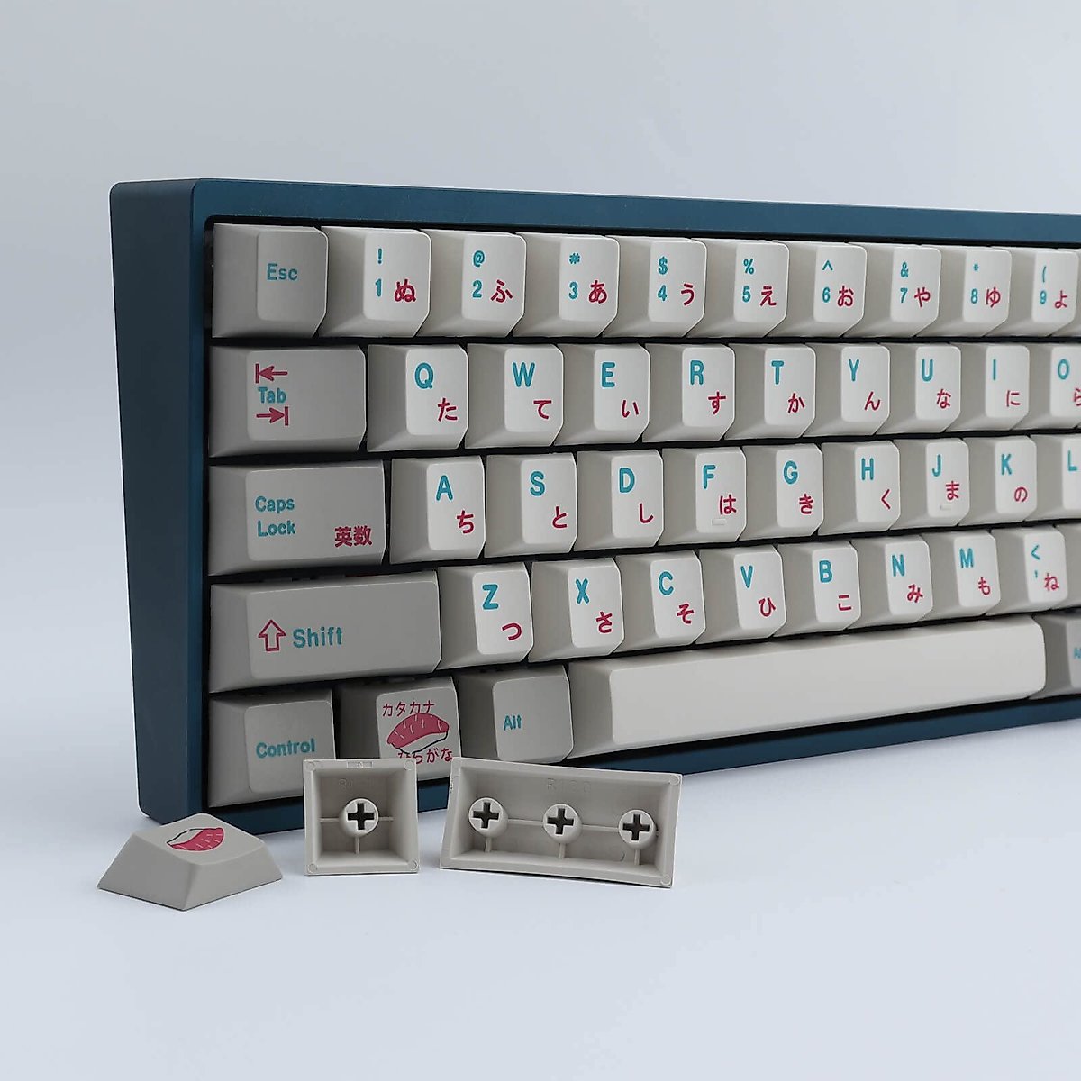 Hyekit PBT Keycaps 124 Keys Sushi Custom Keycaps Dye-Sublimation 7U and 6.25U Spacebar Keycap Set Cherry Profile for Cherry Gateron MX Switches Mechanical Keyboard US Layouts