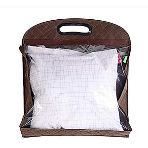 TcJ-Chen 3 Sizes Handbags Storage Dust Cover Bag Storage Hanging Closet Organizer Purse (Brown)