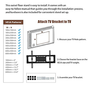 Universal TV Stand Wooden Swivel TV Stand with Storage for 32'' - 65'' TV. Height Adjustable Floor TV Stand with Tempered Glass. Entertainment Center with Mounting TV Stand