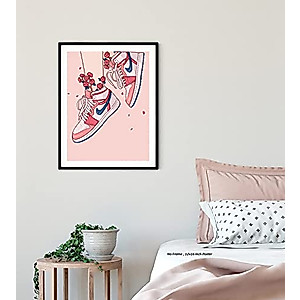 Hypebeast Girly Pink Sneaker Poster – (12x16 Inch) Unframed – AJ Wall art, Hypebeast Room Decor, Indie Wall Art Poster, Pink Room Decor, Sneaker Air Gym Shoes Shoebox Collection Aesthetic Cool Posters for Teen Girls Bedroom Room Dorm Wall Decor by LIYA De
