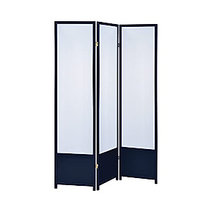 Coaster Home Furnishings Calix 3-Panel Folding Floor Screen Translucent and Black