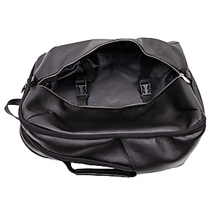 McKleinUSA Englewood, Pebble Grain Calfskin Leather, 17" Leather, Triple Compartment, Carry-All, Laptop & Tablet Weekend Backpack, Black (18895)