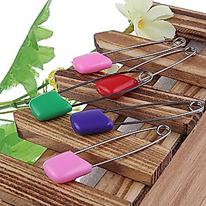 Haifly Baby Pins Nappy Pins Colored Safety Pins Child Infant Kids Locking Cloth Diaper Pins 50 Pcs