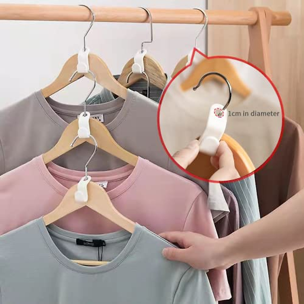 AOOF 60PCS Clothes Hanger Connector Hooks 4-Colors Hanger Extender Clips Plastic Cascading Clothes Hooks for Wardrobe