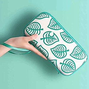 Carry Case for Nintendo Switch, Shockproof Hard Shell Protective Cover Portable Travel Bag, New Leaf Crossing Carrying Case for Nintendo Switch with 10 Game Card Slots and Inner Pocket