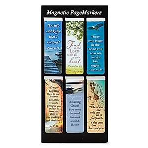 Beautiful Magnetic Bookmarks with Scripture and Words of Inspiration - Set of 6