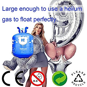 AZOWA Blue Heart Balloons 18 inch Heart Shaped Foil Mylar Balloon Pack of 30