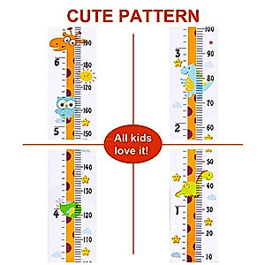 JJGoo Baby Growth Height Chart Hanging Ruler Wall Decor for Kids, Canvas Removable Height Growth Chart 79" x 7.9"(Giraffe)