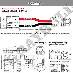 Graybull 2 Pin Adapter Works with Anderson Powerpole 10AWG 2-Pin Adpt Cable for Solar Panel Suitcase,Furrion,Forrest River RV Solar Ports,Grand Design RV's Industry R-50