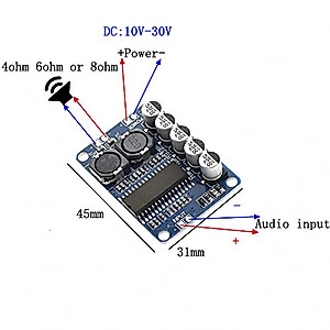 HiLetgo 2pcs TDA8932 35W Mono Digital Amplifier Board Low Power Consumption Stereo Amplifier