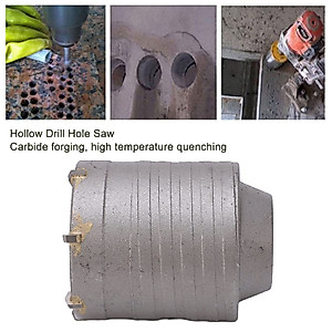 Carbide Hole Saw Drill Bit, 60mm Carbide Hole Saw Concrete Core Drill Bits, Hole Saw Kit Hollow Drill Pipe Drilling Reamer for Wall Stone Concrete Bricks Tungsten Tips Hollow Hole Cutter for Brick