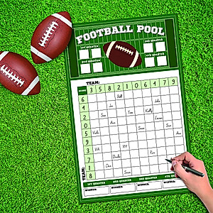 Football Big Game Betting Pool Box Squares Scoreboard Bowl Office Party Game Supplies Decorations (1-11x17" Game)