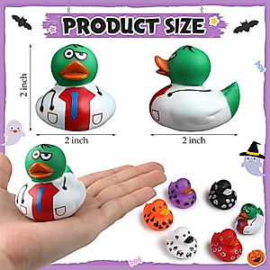 Jerify 12 Pcs Mini Rubber Ducks 2 Inch Halloween Rubber Ducks Assorted Duckies Halloween Themed Bathtub Toys Rubber Ducky for Boys Girls Birthday Gifts Trick or Treat Supplies Goodie Bag Fillers