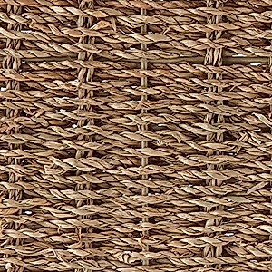 15" Water Hyacinth Storage Stair Basket With Handles by Trademark Innovations (Natural)